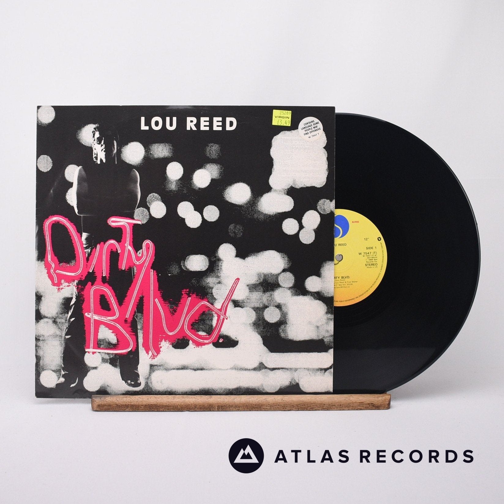 Lou Reed Dirty Blvd. 12" Vinyl Record EX/EX – Atlas Records